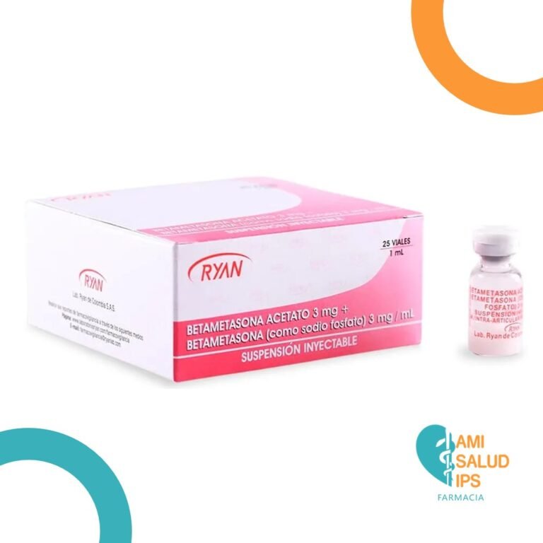 BETAMETASONA FOSFATO + BETAMETASONA ACETATO 3MG+3MG/1ML AMPOLLA RYAN ...